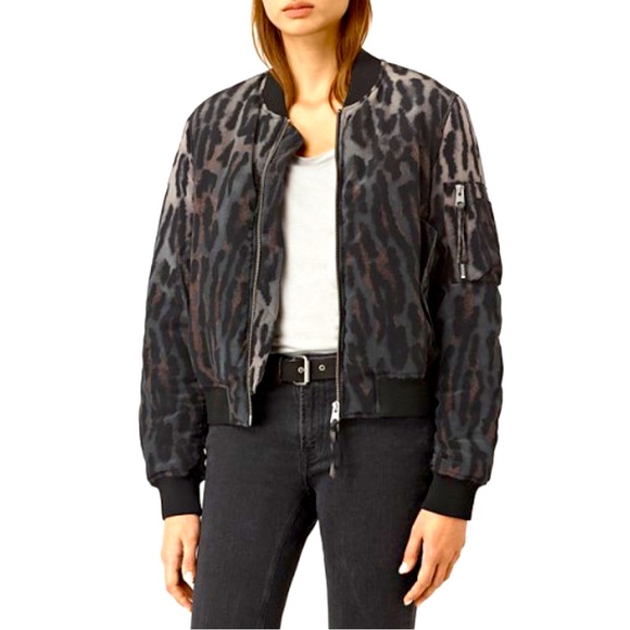 All Saints | Jackets & Coats | Allsaints Silk Leopard Bomber Jacket | Poshmark